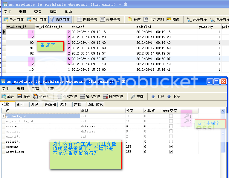为什么数据表里面有2个主键,而且值可以重复出现? Csdn社区